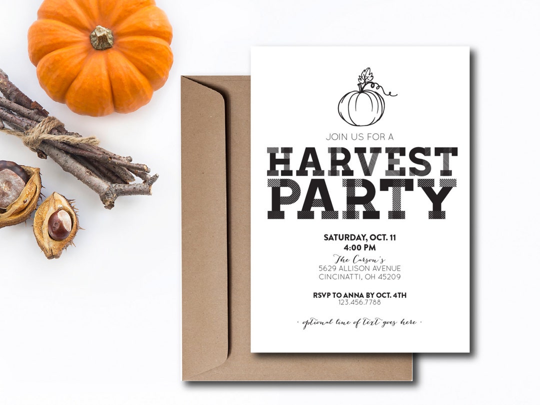 INSTANT DOWNLOAD Harvest Party Invitation / Fall Party Invite - Etsy