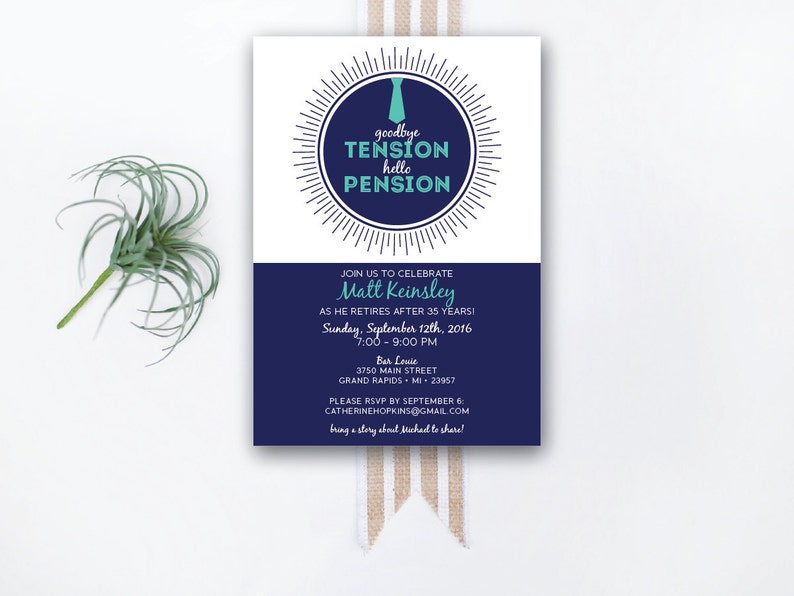 INSTANT DOWNLOAD Retirement Party Invitation / Retirement Party Invite ...