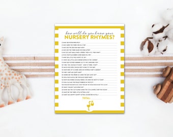 Woodland Baby Shower Game Nursery Rhyme Quiz Game Woodland - Etsy