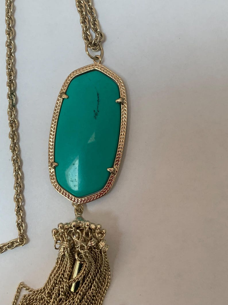 Vintage, Retired Kendra Scott Rayne Pendant Necklace With Turquoise ...