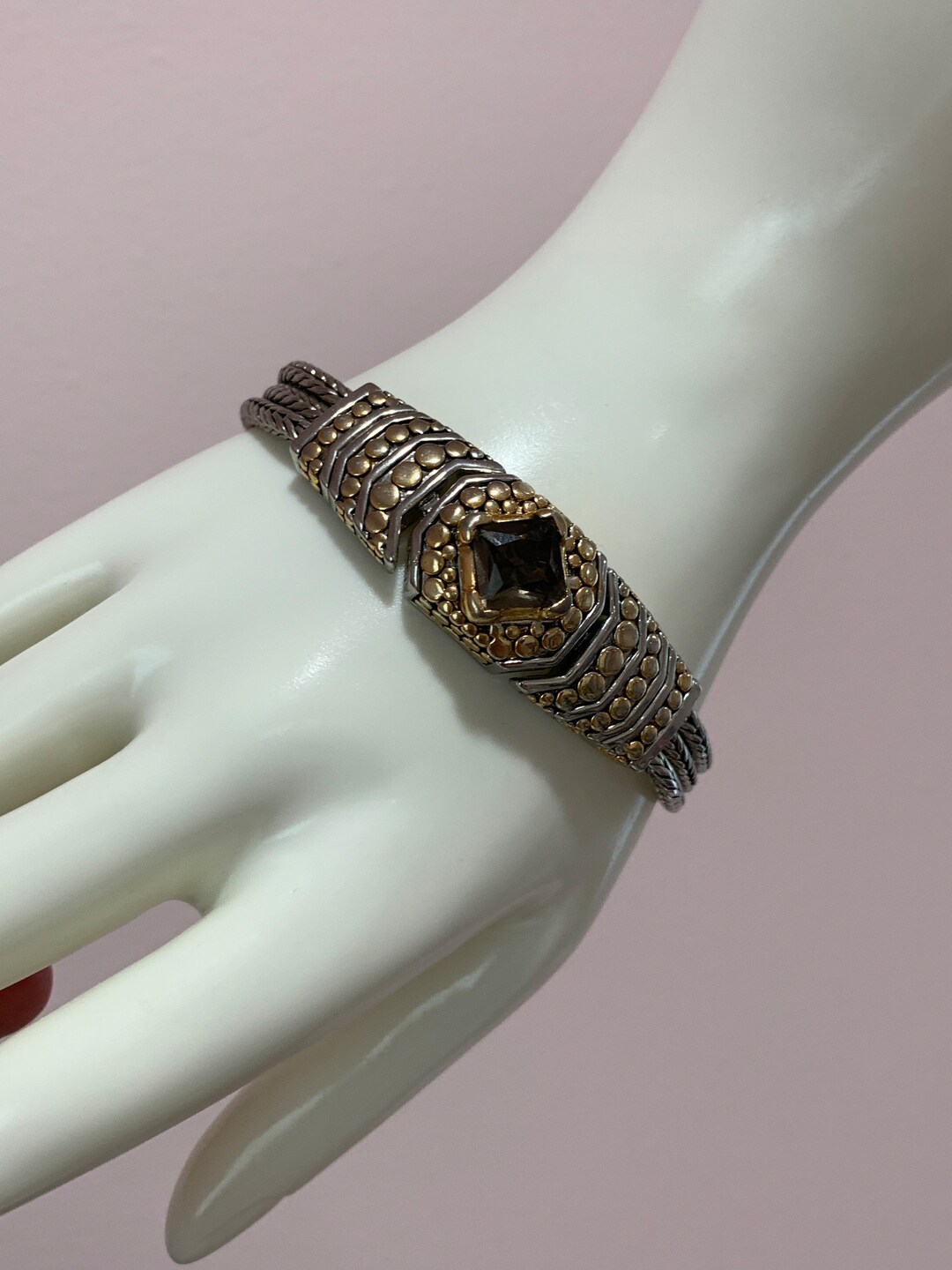 Vintage Gold and Silver Toned Signed MX -3 Strand Bracelet, Brighton ...
