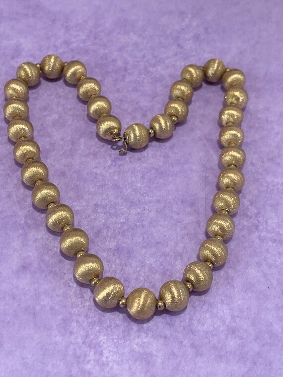 RARE Napier gold brushed and textured balls beads nec… - Gem