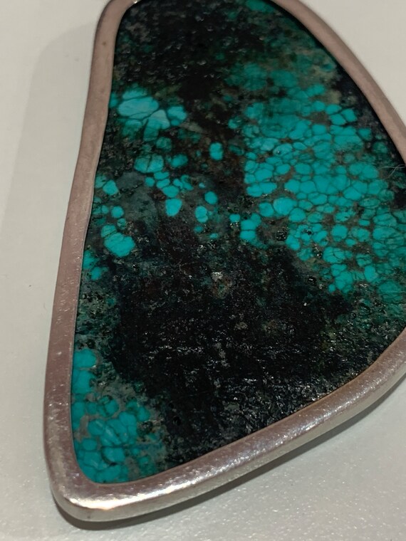 HUGE spider webbed turquoise RARE gems pendant! Freef… - Gem