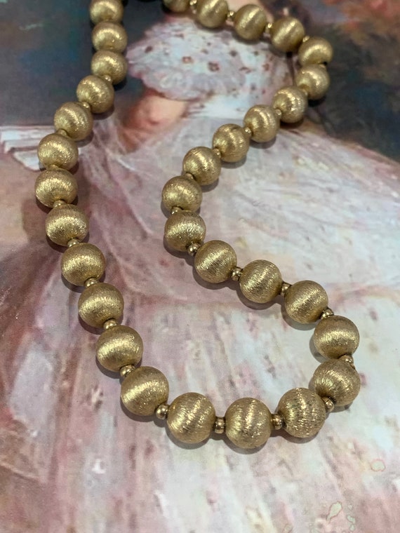RARE Napier gold brushed and textured balls beads nec… - Gem