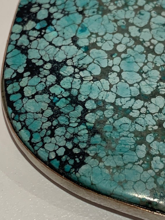 HUGE spider webbed turquoise RARE gems pendant! Freef… - Gem