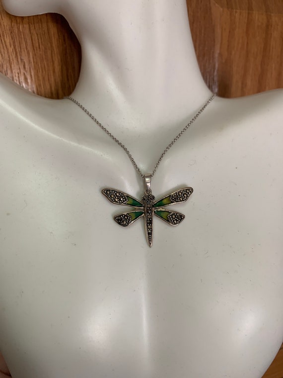 French style Plique-à-jour enamel DRAGONFLY pendant i… - Gem