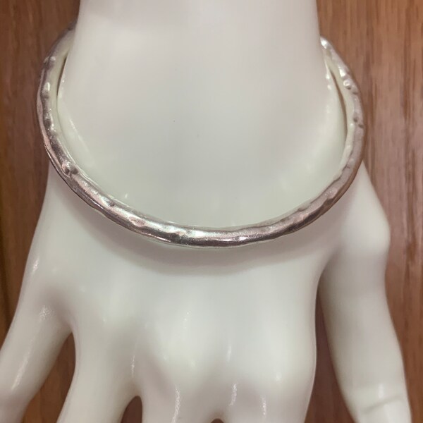 Heavy Silver Bangle - Etsy