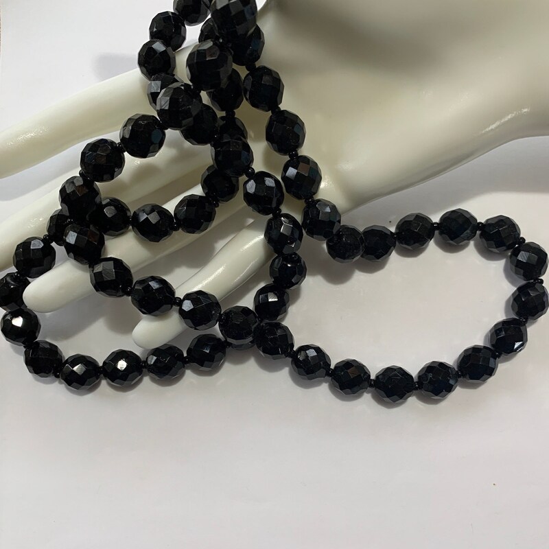 Jet Bead Necklace - Etsy