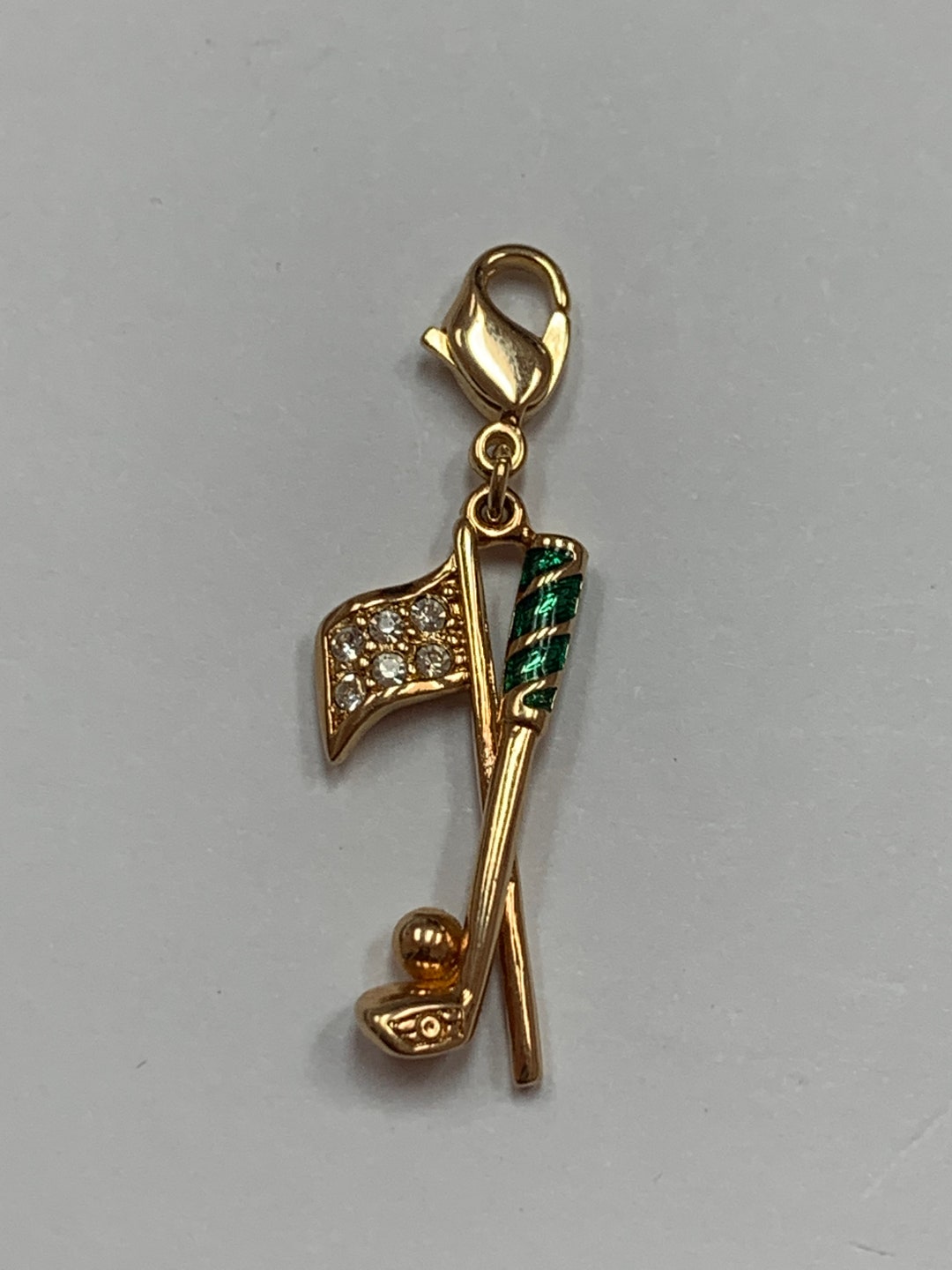 Swarovski, SWAN Signed Golf Club Flagpole Pendant/charm! Swan Hallmark ...