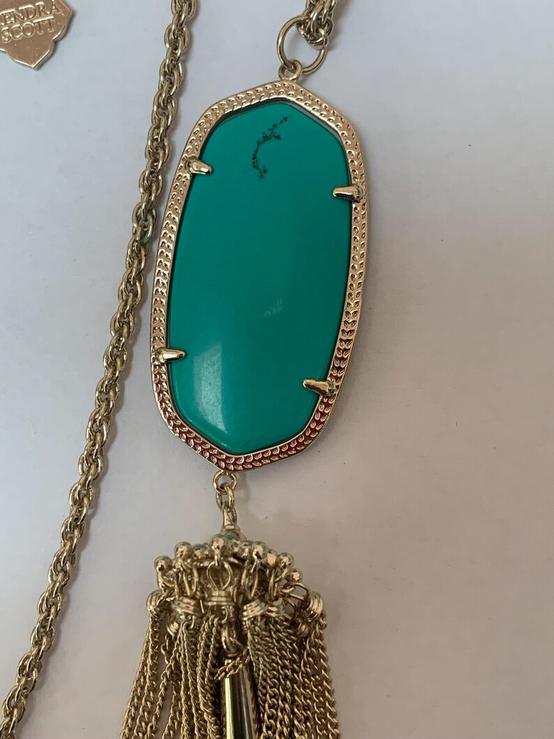 Vintage, Retired Kendra Scott Rayne Pendant Necklace With Turquoise ...