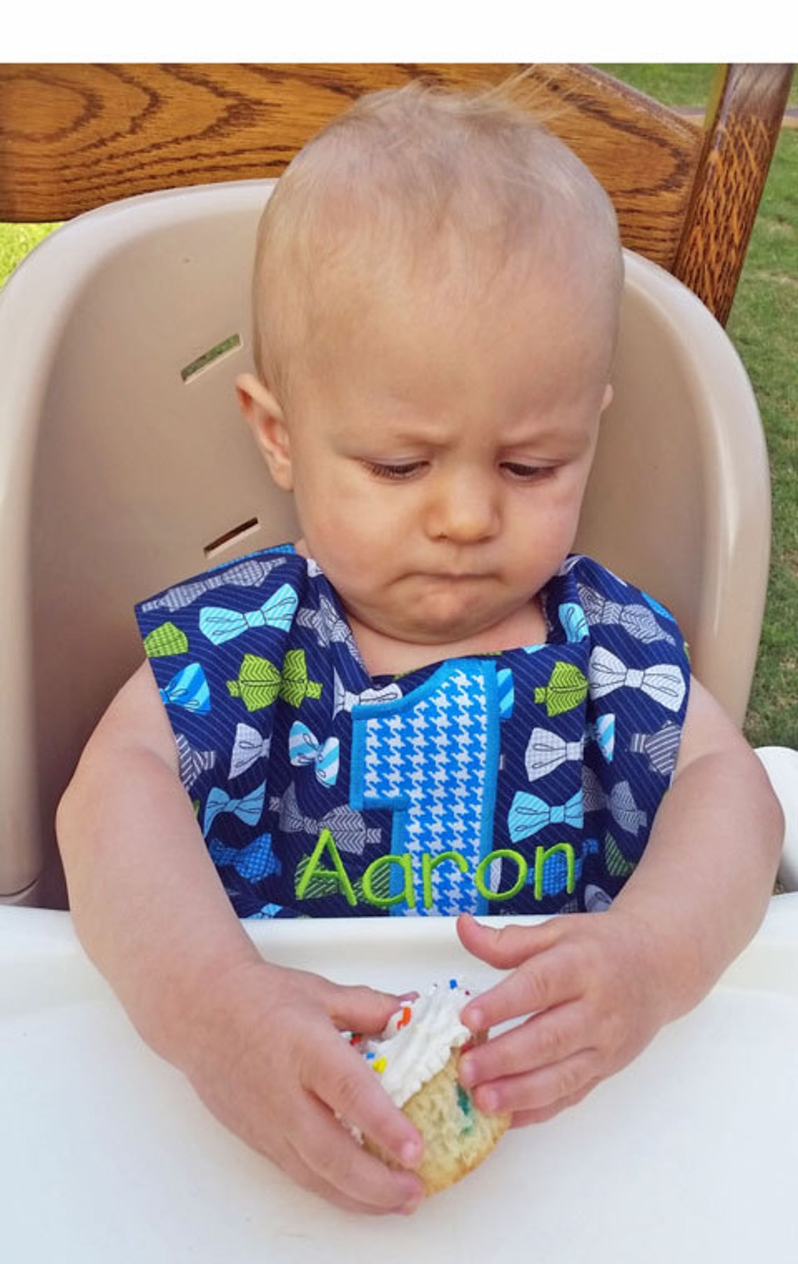 Boys Cowboy Cake Smash Bib Baby Boy Bib Cowboy Bib Red Blue | Etsy