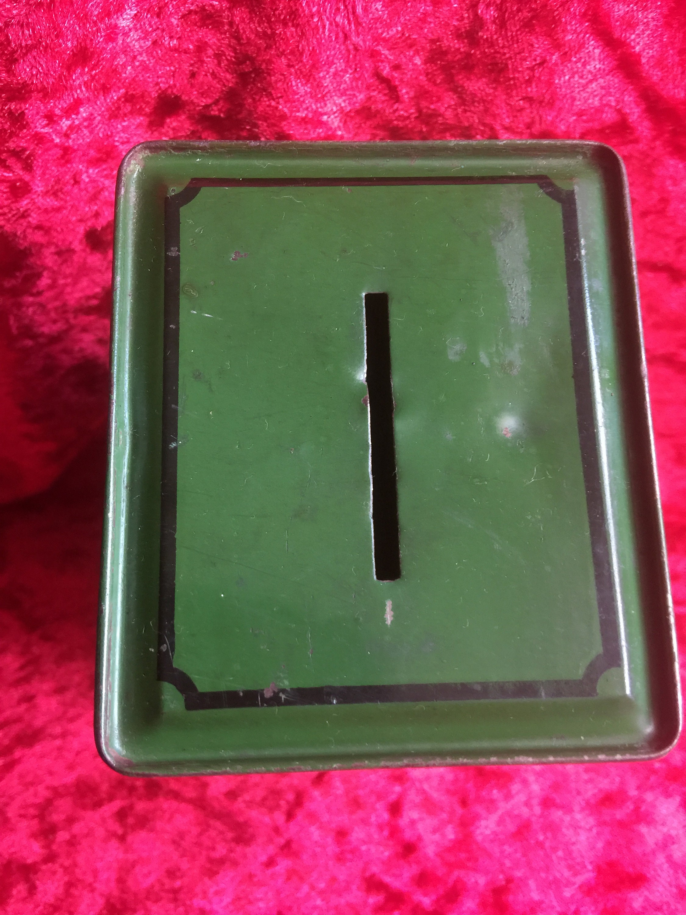 A Lovely Old Vintage Money Box in the Form of a Old Safe Strong Box Tin ...