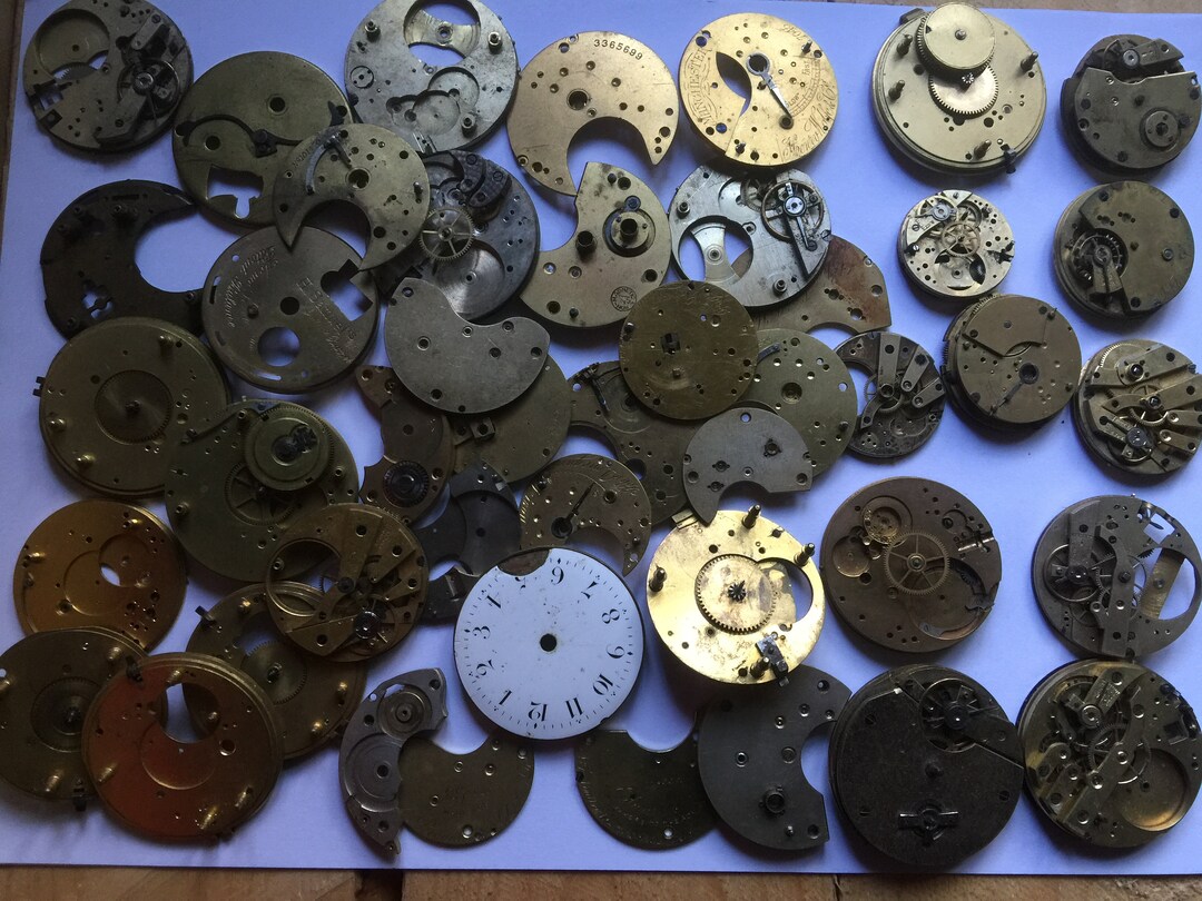 A Collection of Old Vintage Pocket Watch Parts for Spares - Etsy