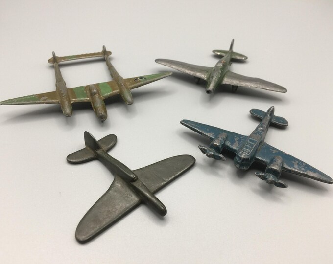 Four Vintage Diecast Metal Model Planes Charbens & Co Timpo Toys Etc ...
