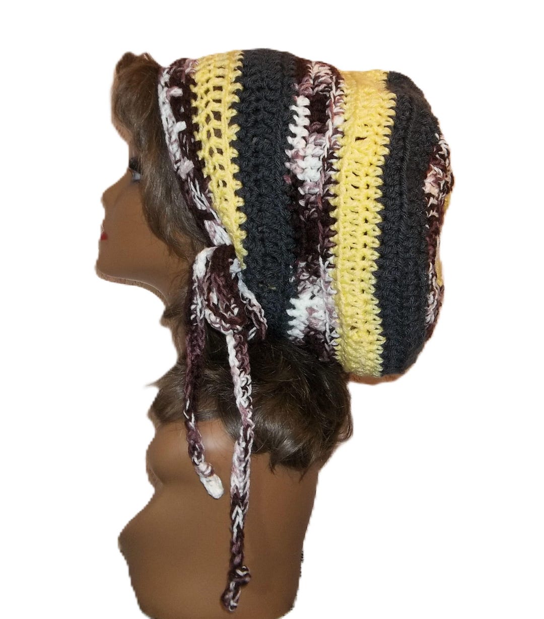 Crochet Slouch Hat, Men's Slouchy Cap, Dreads Hat, Dreadlock Accessory ...