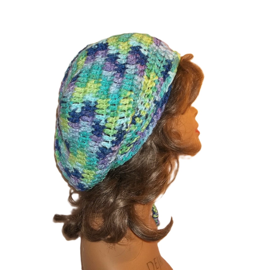 Colorful Slouch Hat, Tam, Snood, Hat for Dreads, Slouchy Beanie, Men's ...