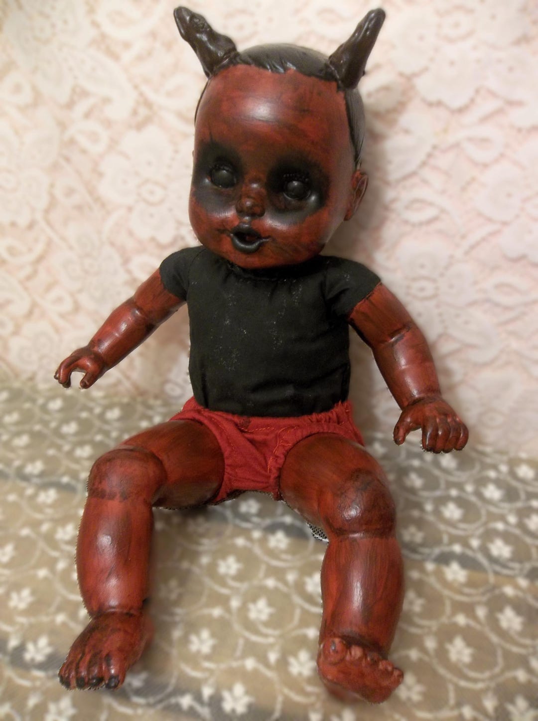 Horror Doll, Creepy Halloween Prop, Demon Doll, OOAK Upcycled Horror ...