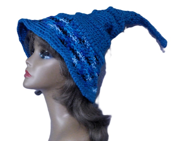 Blue Wizard Crochet Hat, Warlock Cosplay Costume Cap - Etsy