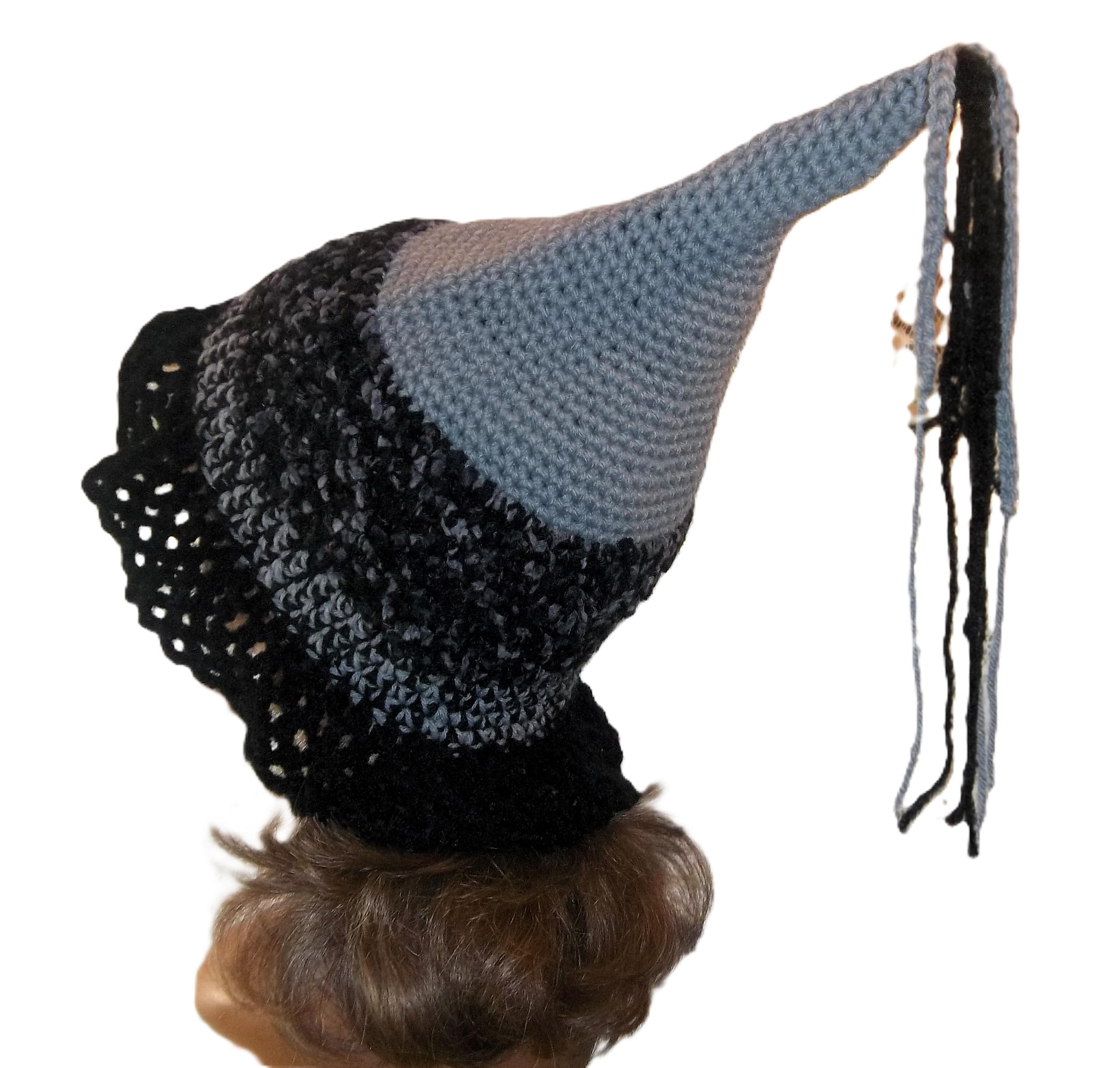Wizard Costume Hat: Gray & Black Festival Pixie Cap - Etsy