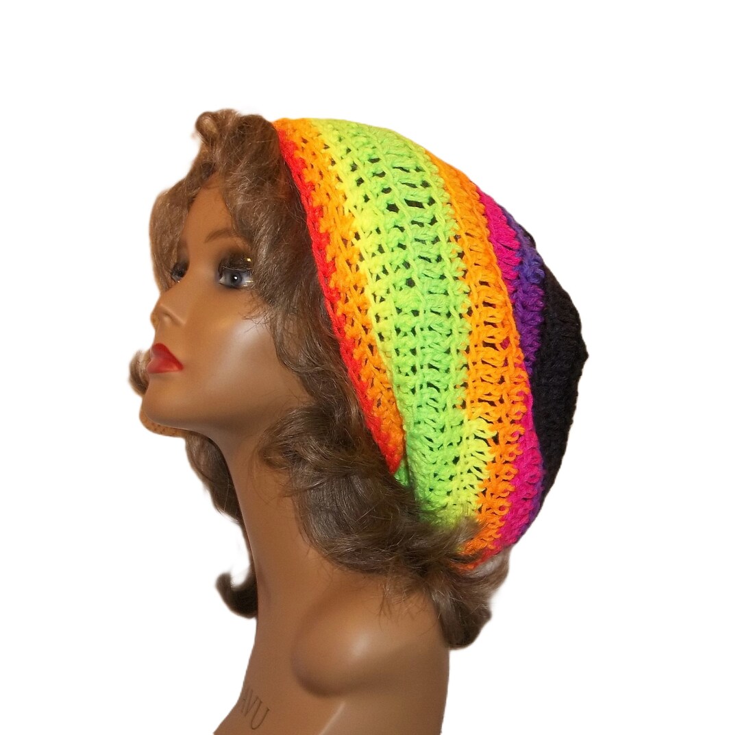 Colorful Slouchy Tam, Slouch Hat, Cap, Beanie, Gift for Him, Gift for ...