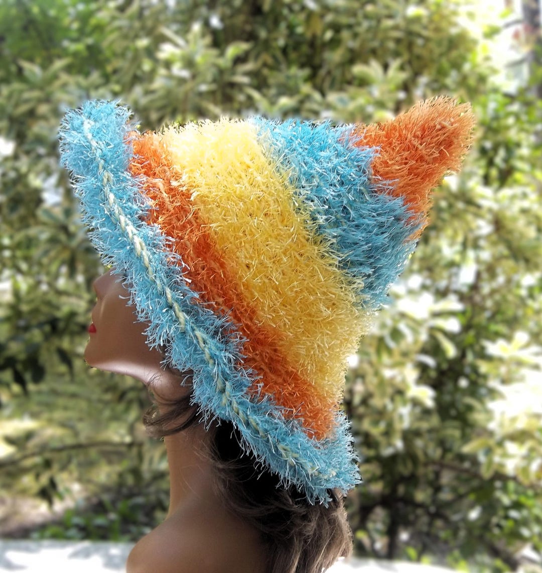 Fuzzy Multi-color Witch Hat: Cosplay Costume, Festival Wear - Etsy