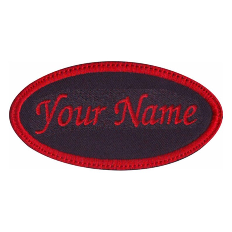 Oval Custom Embroidered Name Tag Patch (F) - Etsy