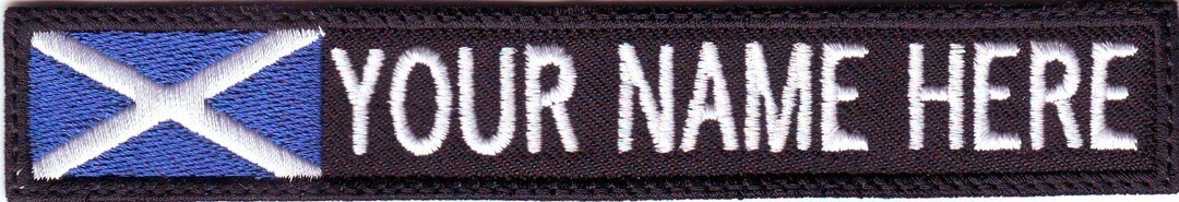 Scotland ID Flag Personalized Embroidered Name Tag Patch - Etsy