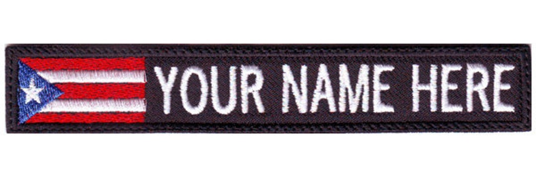 Puerto Rico ID Flag Custom Embroidered Name Tag Patch - Etsy
