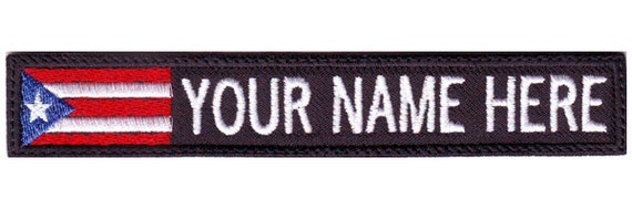 Puerto Rico ID Flag Custom Embroidered Name Tag Patch | Etsy