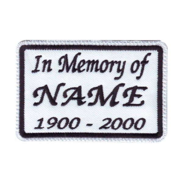 In Memory Personalized Name Tag White Embroidered Patch | Etsy