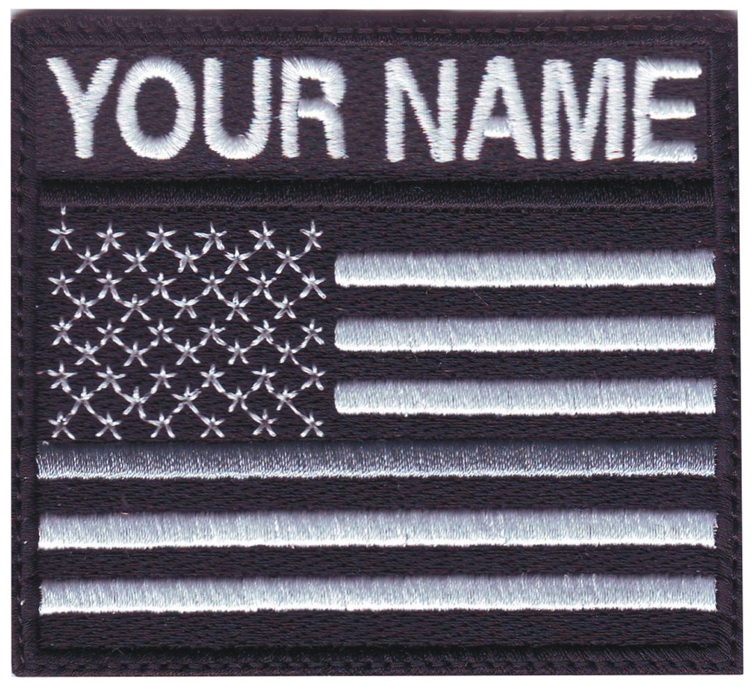 Thin Silver Line USA Personalized Badge Flag Embroidered Patch - Etsy