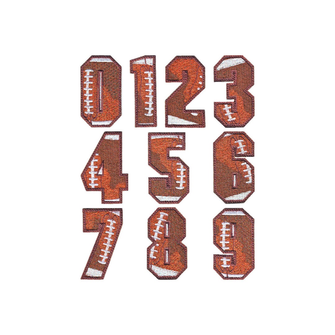 3" Football Number Embroidered Sew on Patch - Etsy