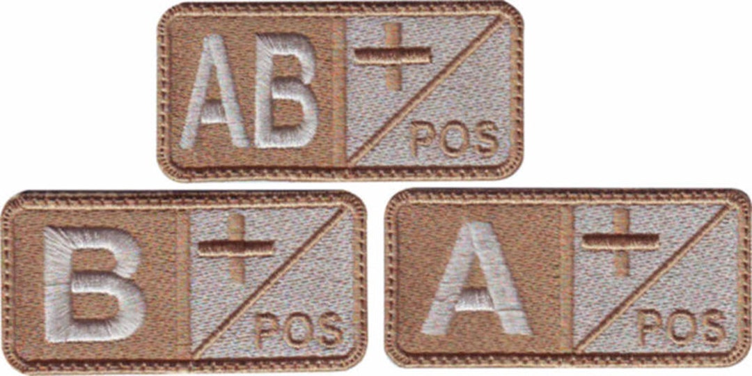 Blood Type Sand Embroidered Patch - Etsy