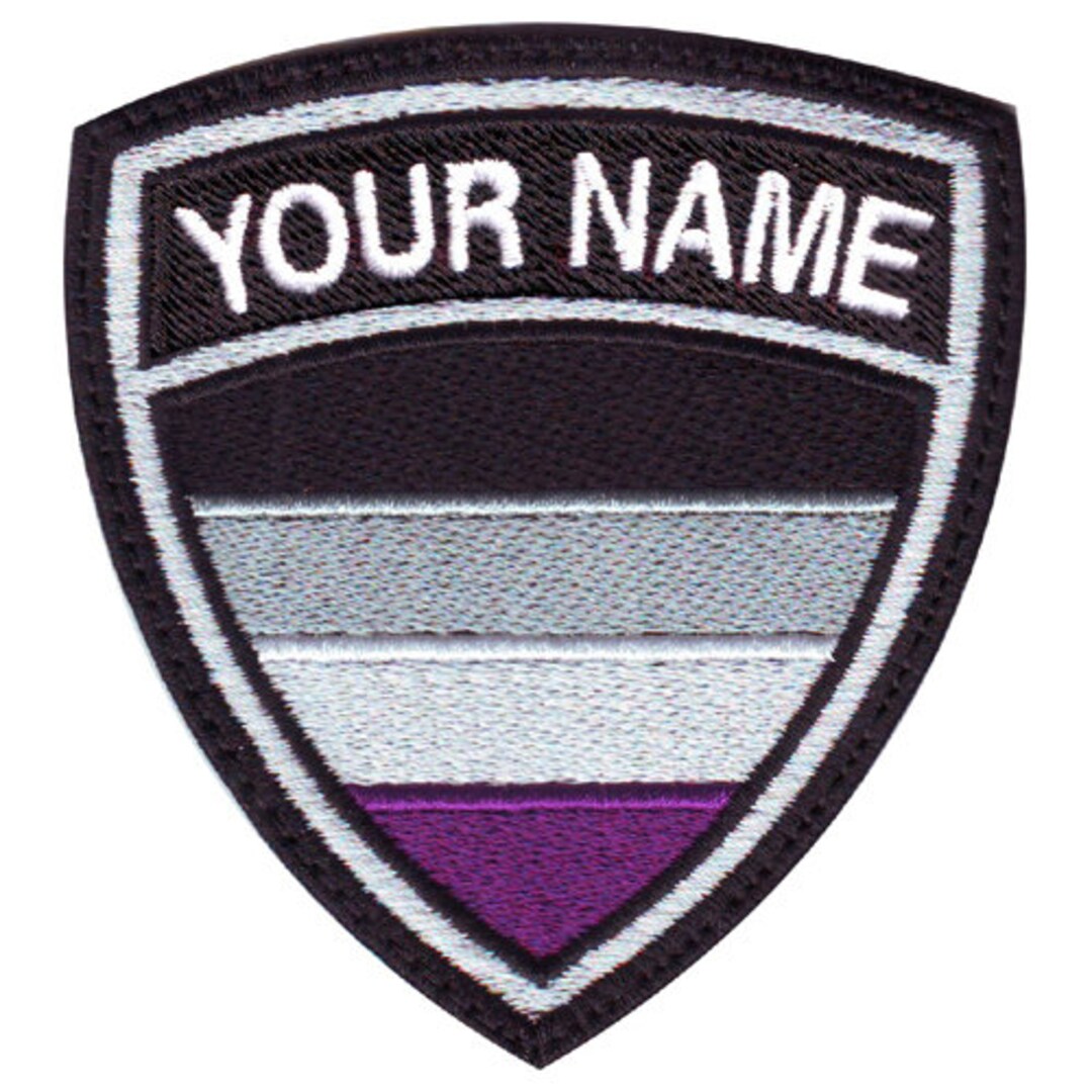 Asexual Gay Pride Flag Custom Crest Flag Name Embroidered Patch - Etsy