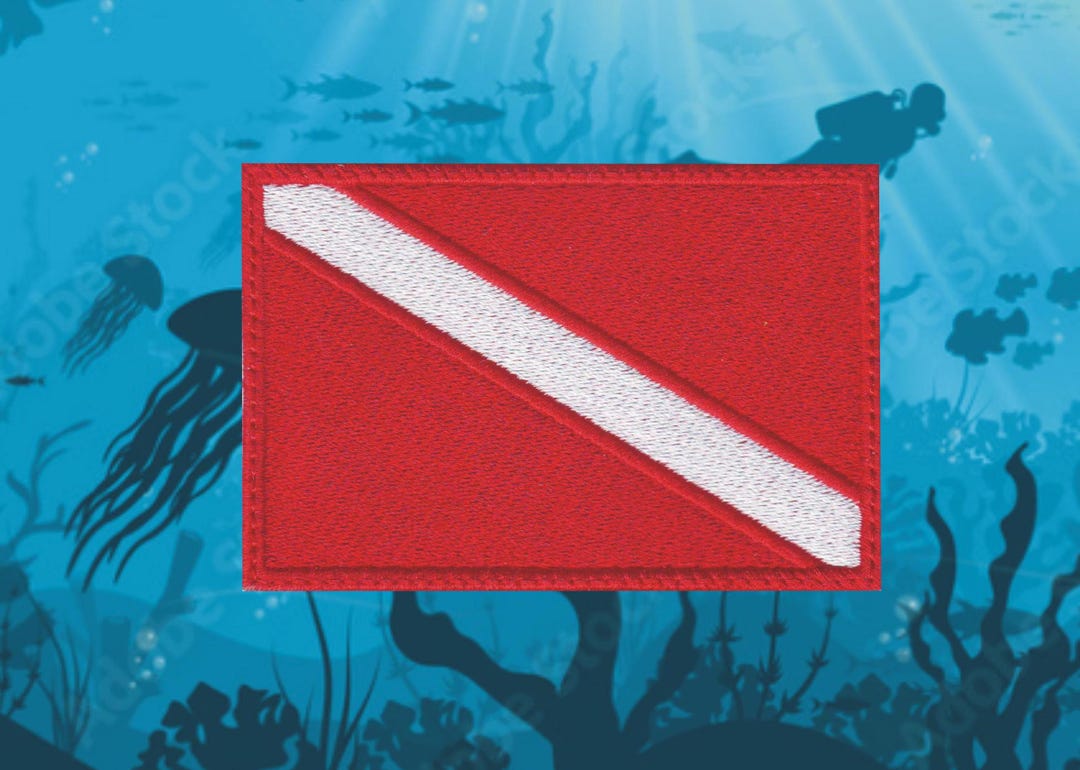 Diver Flag Scuba Embroidered Patch - Etsy