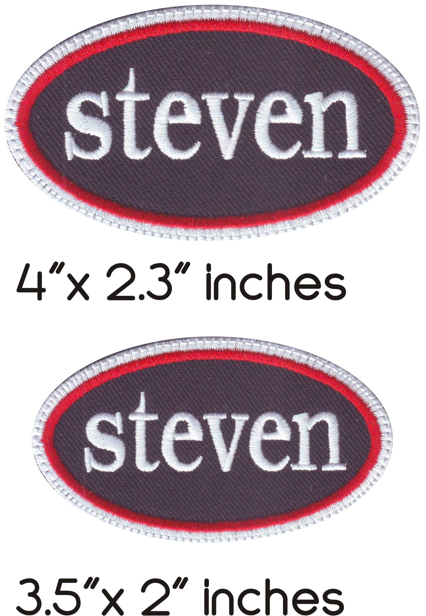 Oval Name Tag Custom Embroidered Patch Variety of Colors 2 Sizes (4" X ...
