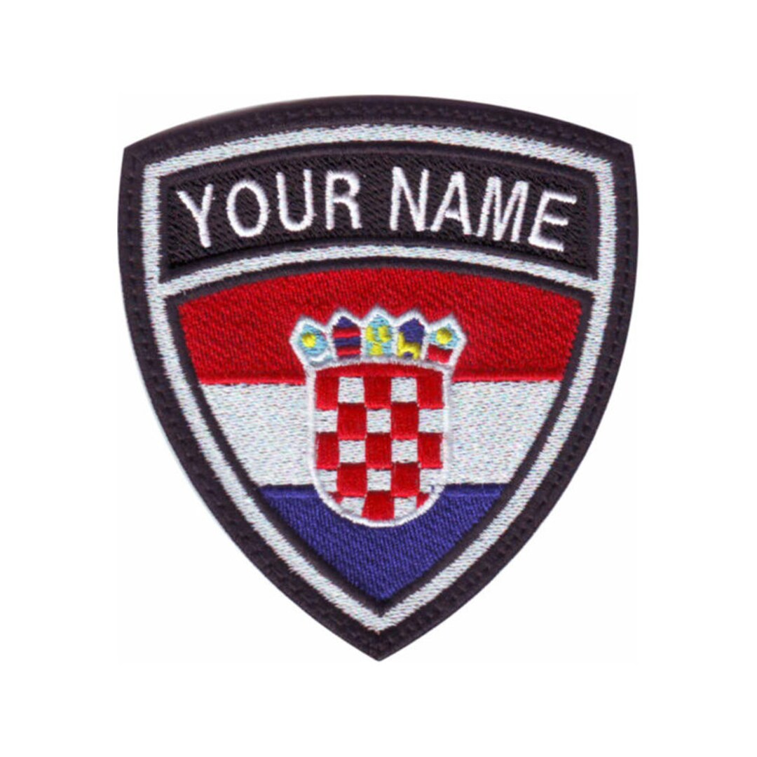 Croatia Flag Personalized Crest Flag Name Embroidered Patch - Etsy