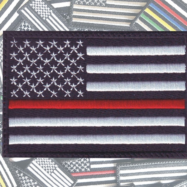Thin Red Line Flag Patch - Etsy