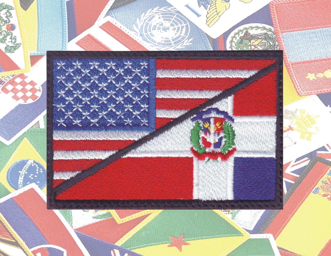 US American / Dominican Republic Combo Flag Embroidered Patch USA ...