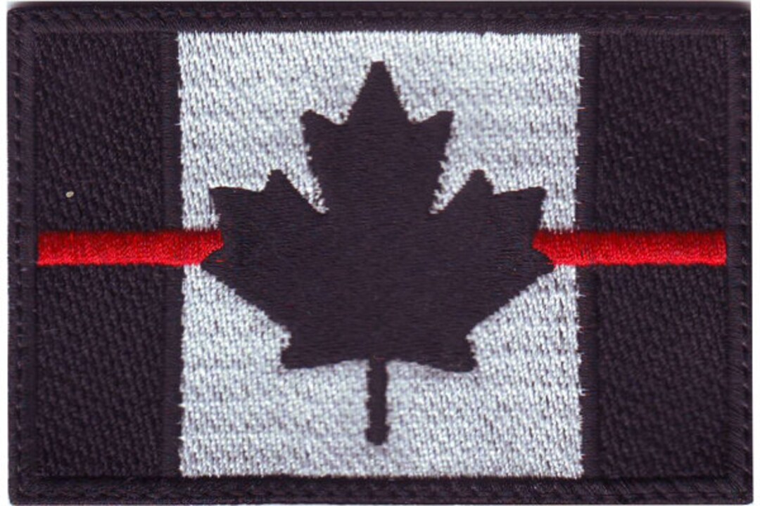 Thin Red Line Canada Flag Embroidered Patch - Etsy