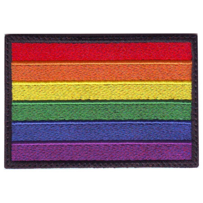 Rainbow Gay Pride Flag Embroidered Patch - Etsy UK
