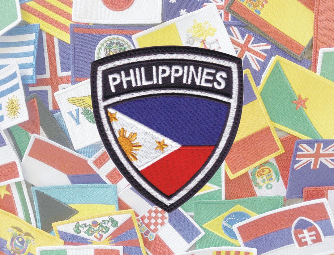 Philippines Personalized Crest Flag Embroidered Patch Custom Name Flag ...