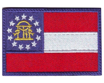GEORGIA Current STATE Flag PATCH Iron-on Embroidered Applique - Etsy