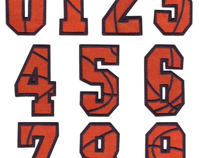 3" Basketball Number Embroidered Sew on Patch - Etsy