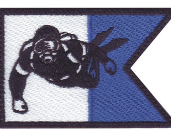 DIVER DOWN FLAG Patch Scuba Diving Embroidered Iron-on Applique Emblem - Etsy