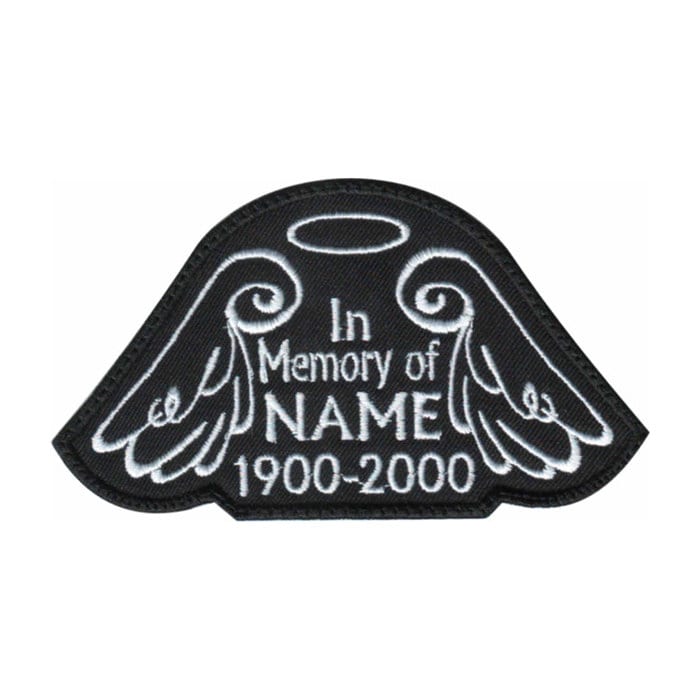 In Memory Angel Wings Custom Name Tag Black (A) Embroidered Patch - Etsy