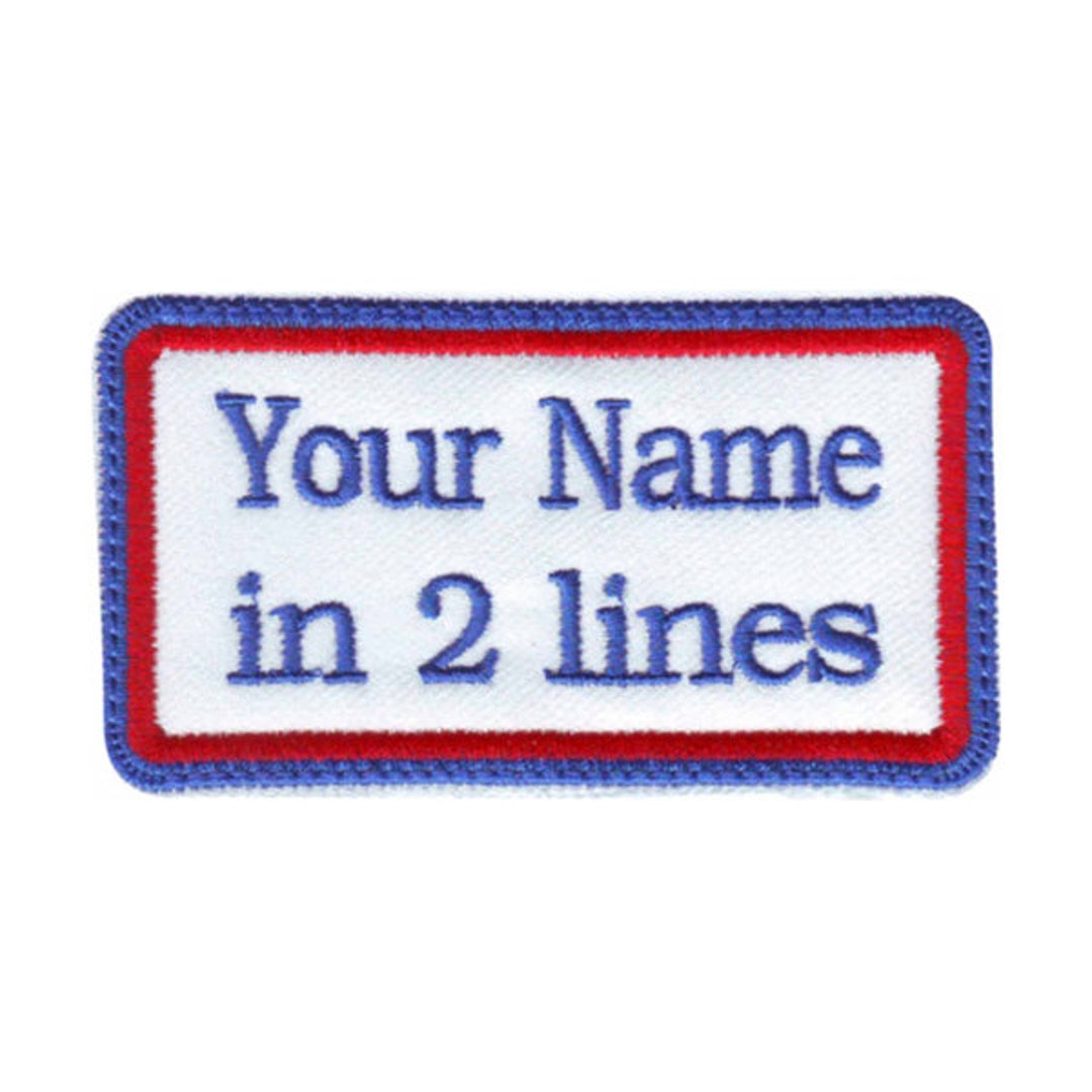 Rectangular 2 Line Custom Embroidered Name Tag Patch (B) - Etsy