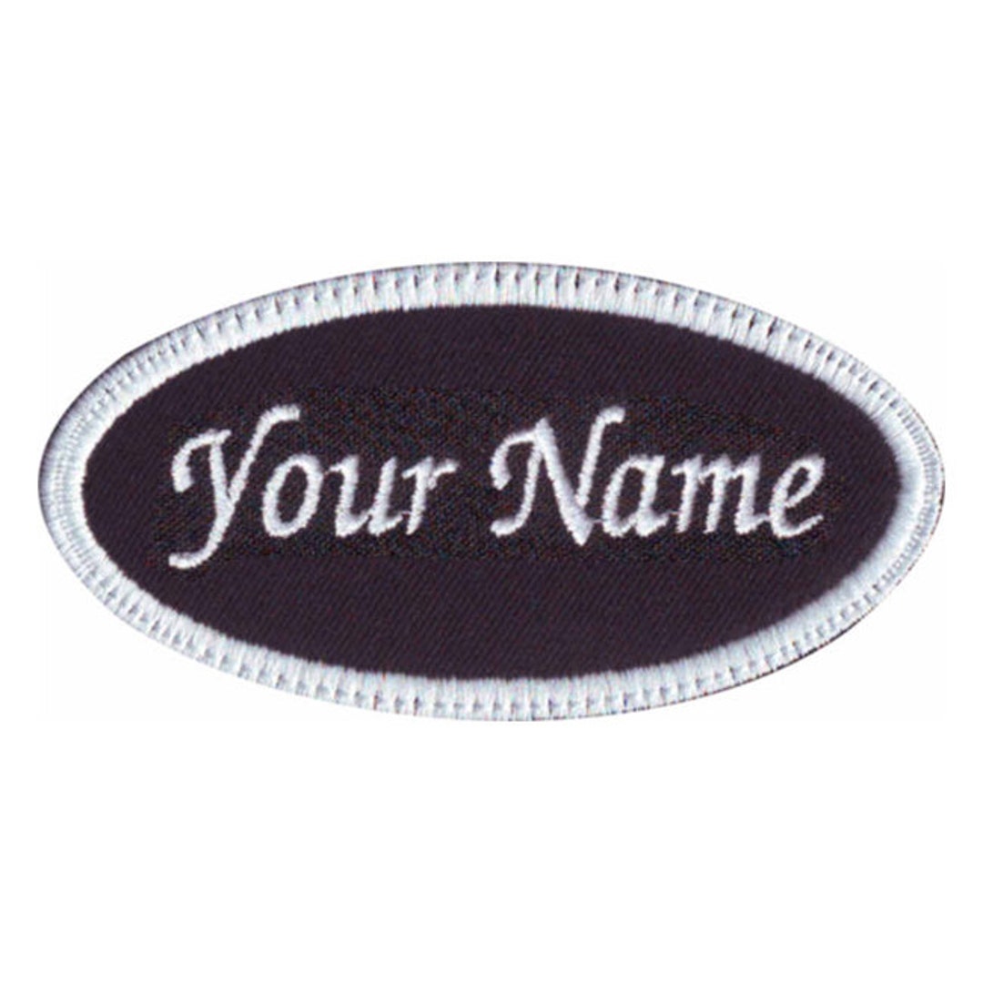 Oval Custom Embroidered Name Tag Patch (F) - Etsy