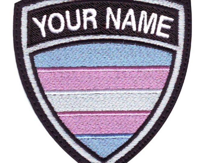 Transgender Gay Pride Custom Crest Flag Name Embroidered Patch - Etsy