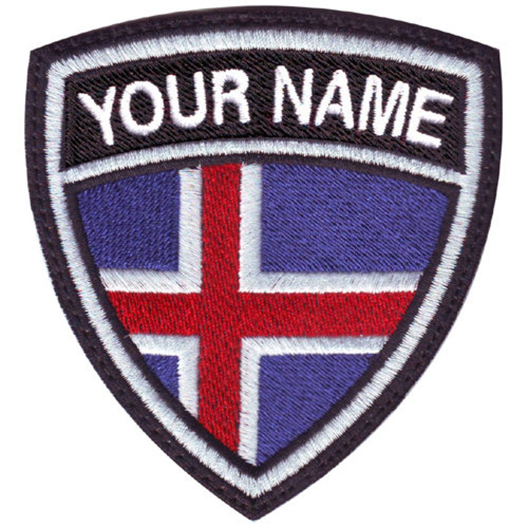 Iceland Flag Personalized Crest Flag Name Embroidered Patch - Etsy ...